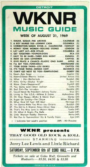 WKNR Hits Charts 1963 - 1972